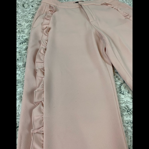 Zara | Pants & Jumpsuits | Zara Pink Ruffle Pants | Poshmark